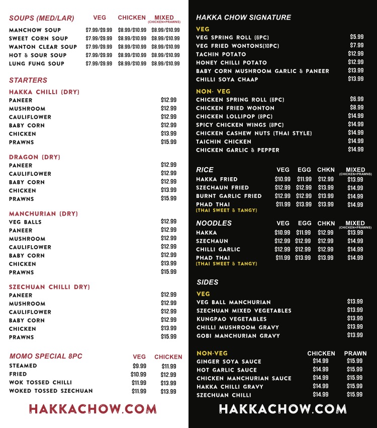 Hakka Chow Mississauga Menu | Hakka Food